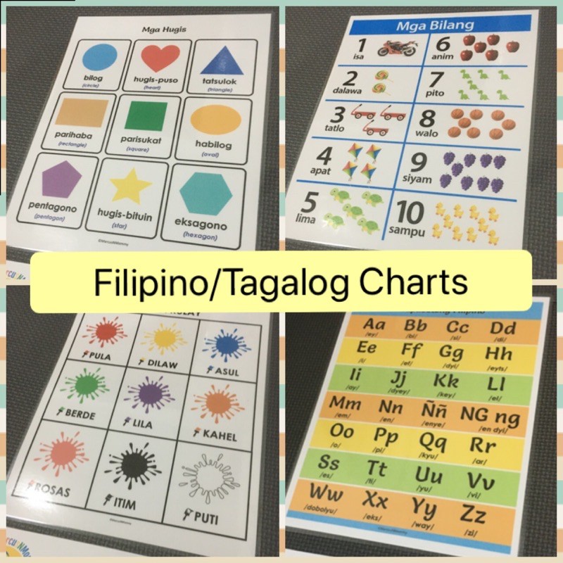 [ REDUCTION PHP 30.00 ] Filipino/Tagalog Charts - Laminated • Discount ...