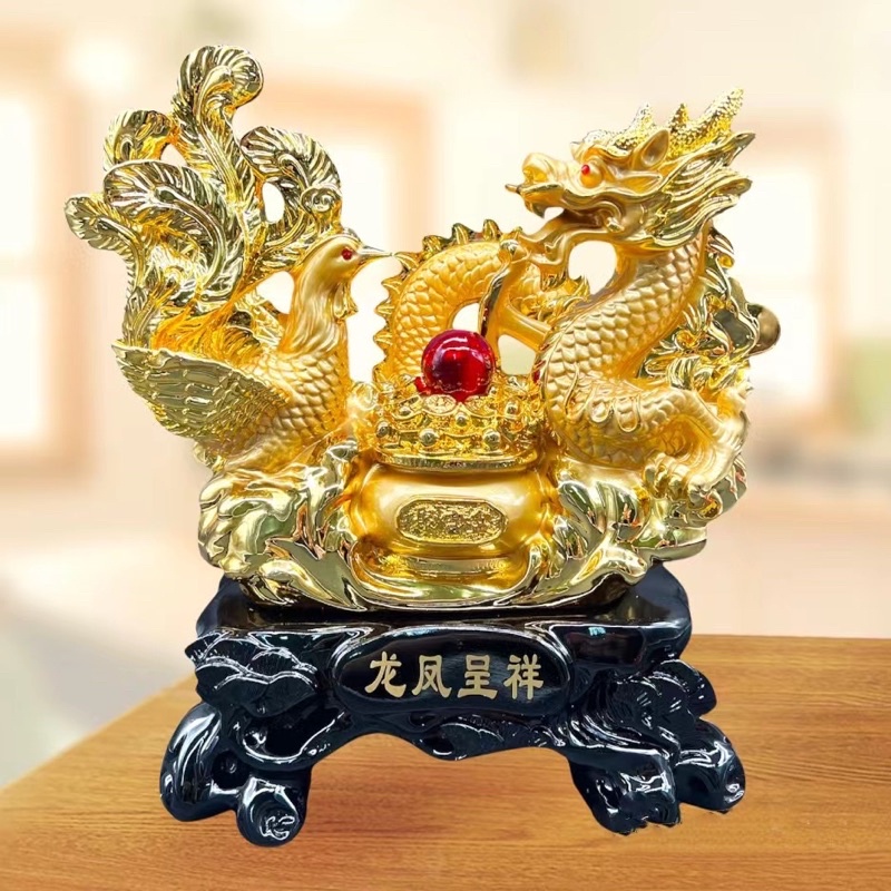 Dragon Phoenix Statue Feng Shui, Harmony Sculpture Marriage Luck ...