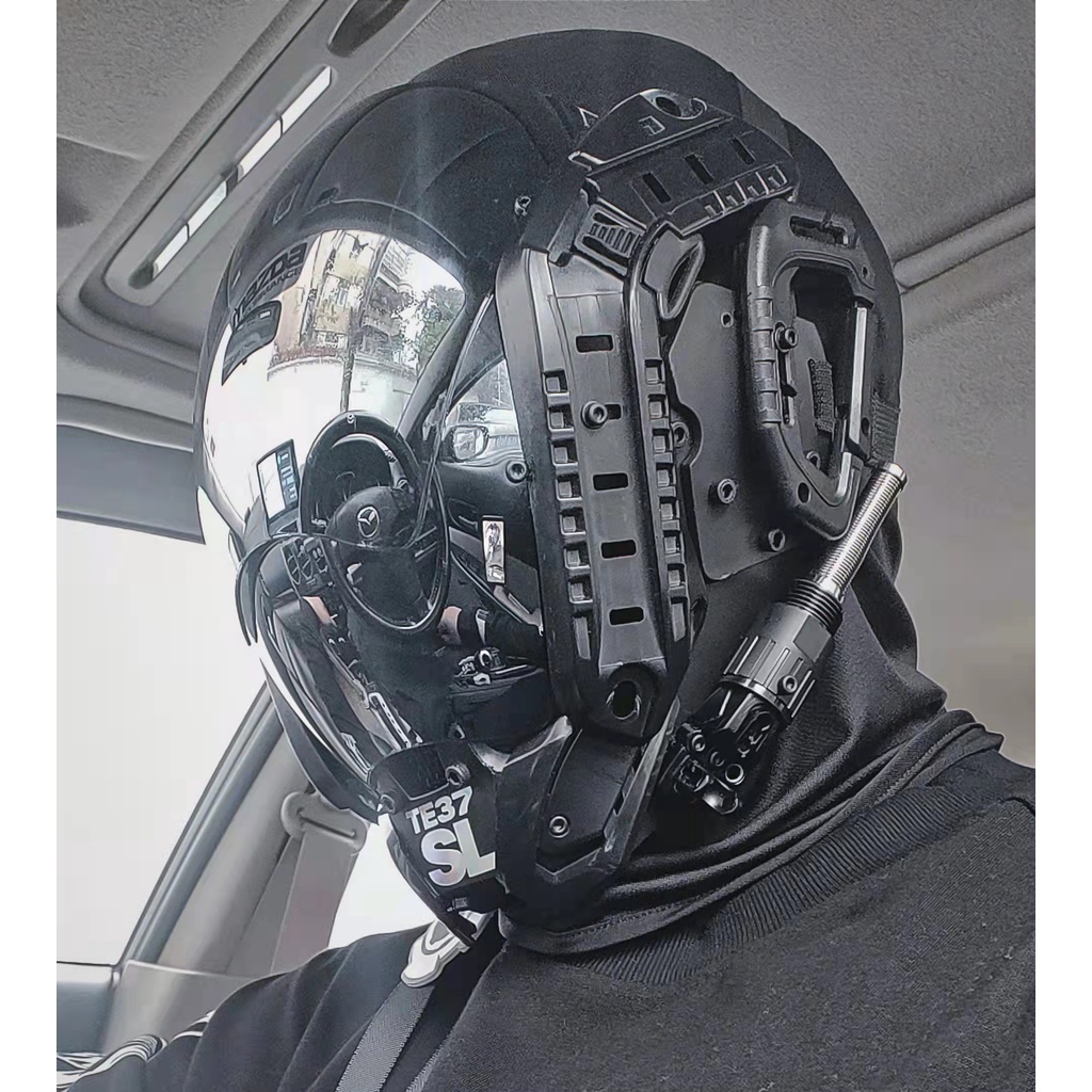 Personalized Cosplay Mask CyberPunk Black Samurai DJ Fit Party Masks ...