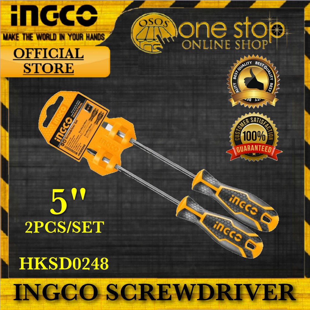INGCO 5" Screwdriver 2PCS/SET HKSD0248 | Shopee Philippines