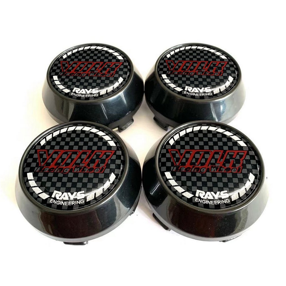 4pcs 60/64/65/68/69MM Car Wheel Center Caps Red Logo Fit for Rays Volk ...