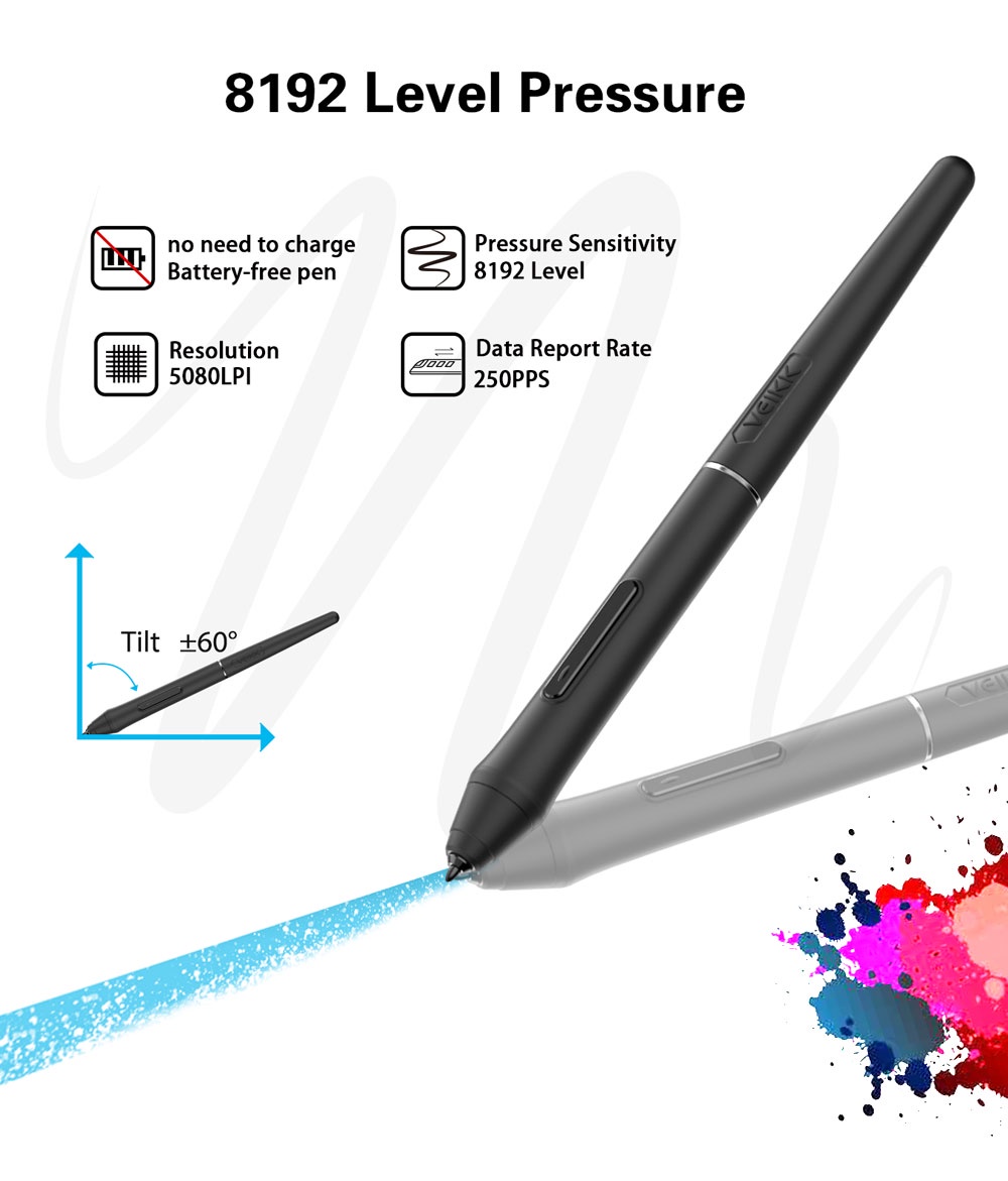 VEIKK VK640 Drawing Tablet Pen Tablet 6x4 Inch Support Android Phone ...