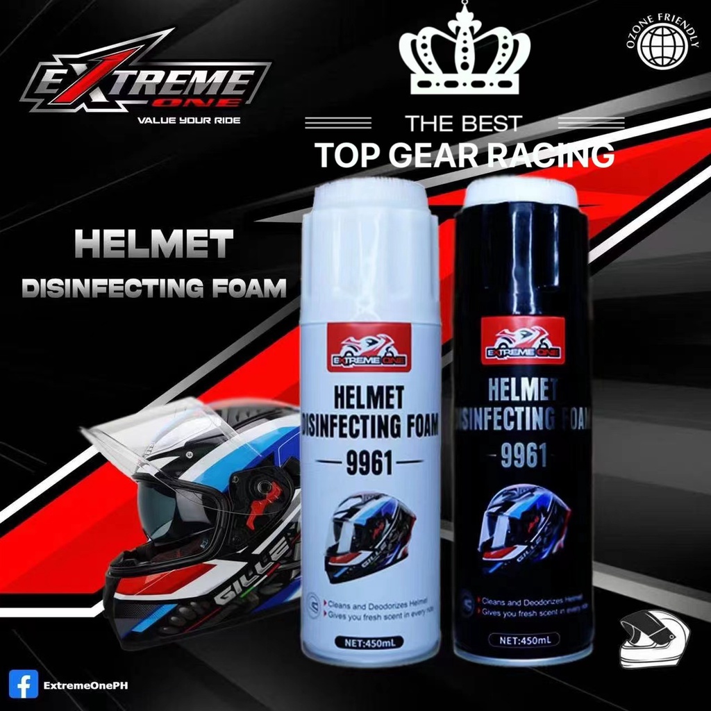 EXTREME ONE HELMET DISINFECTING FOAM 450ML helmet deodorizer sanitizer ...