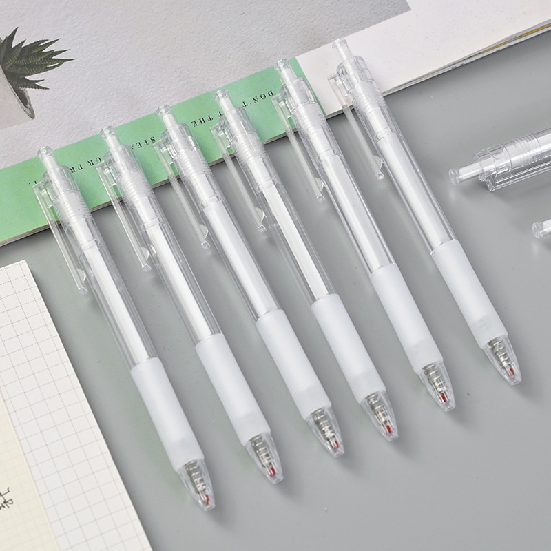 Simple Transparent Press Gel Pen Black Office Stationery Bounce ...