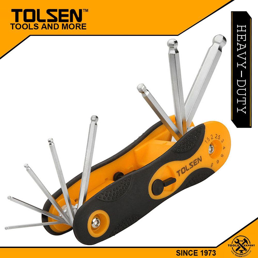 Tolsen 8pcs Folding Ball Point Allen Hex Key Set (1.5 - 8mm) 20068 ...