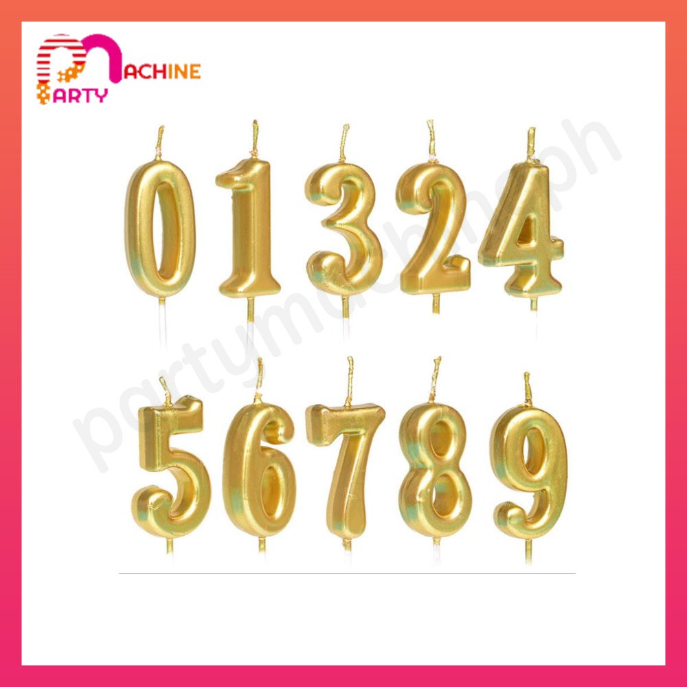 Chrome Gold Number Candle / chrome birthday candle / chrome number ...