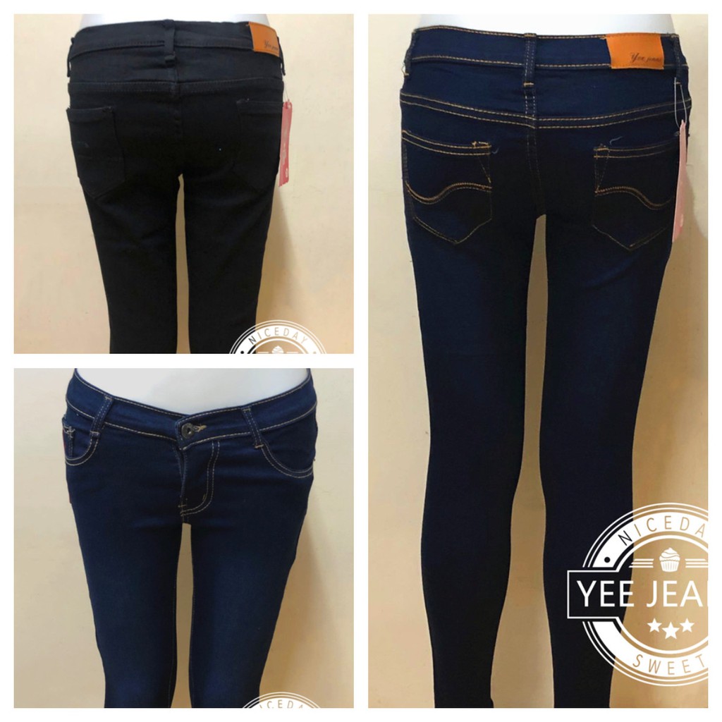Denim Maong Jeans Skinny Pants Stretchy Fashion For Women`s Jeans Black 27 Shopee Philippines