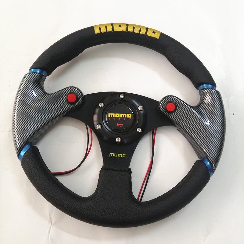 320mm / 13 inch MOMO racing steering wheel with PVC leather horn ...