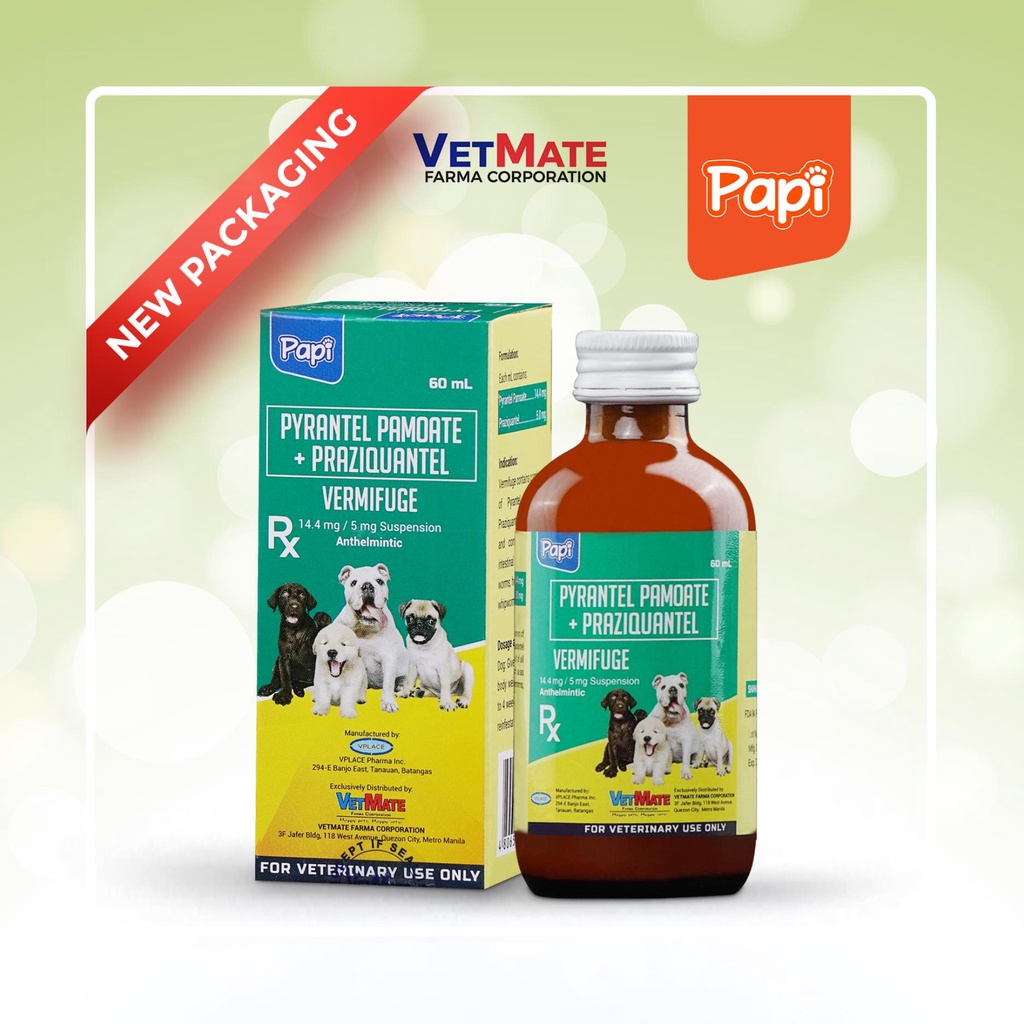 NEW PACKAGING Papi Vermifuge Suspension 60ml (Dewormer) | Shopee ...