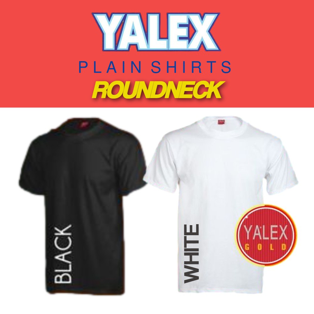 YALEX Gold Round Neck T-Shirt - Red Label Plain Shirt (Black, White ...