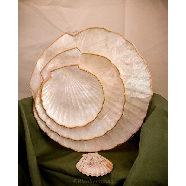 Capiz Shell Server Plate Set of Three (3) | Shopee Philippines