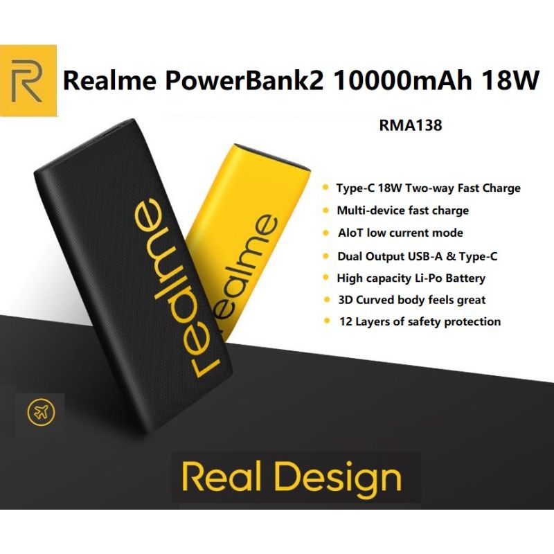 Original Realme PowerBank 2 10000Mah 18W Power Bank Version 2 | Shopee ...