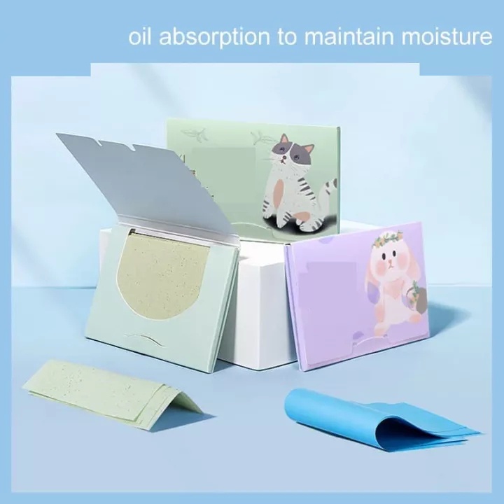 100pcs Facial Oil Control Absorption Sheets Tissue Face Blotting Paper ...