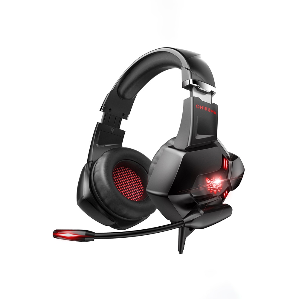 Onikuma K11 Gaming Headset Red Gaming Lights with Mic and Noise ...