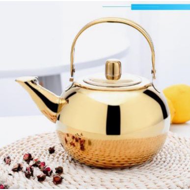 Arabia STAINLESS Teapot By By Hajj Original Arabic Gold Color Arabic TEKO KETTLE / Gold TEKO ...