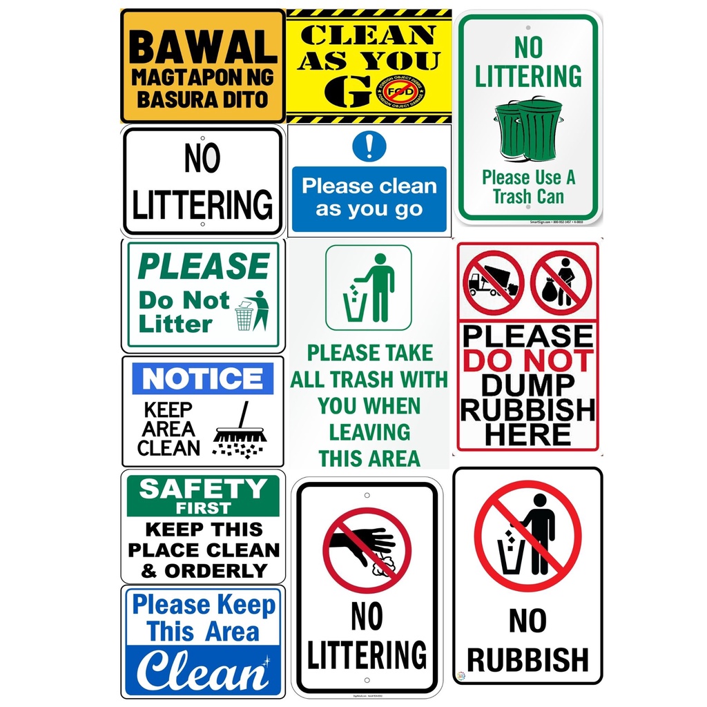 No Littering Bawal Magtapon Clean as You Go Keep This Area Clean ...