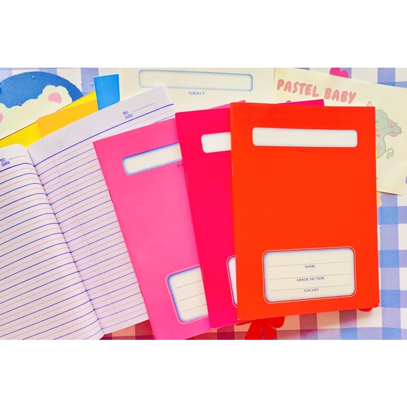 Bubbles Writing Notebook Red Blue Lines With Margin Elementary | Shopee ...