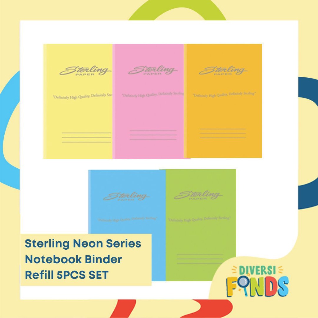 1PACK (5pcs) Sterling Clip Binder Refill Neon or Floral Design -16 ...