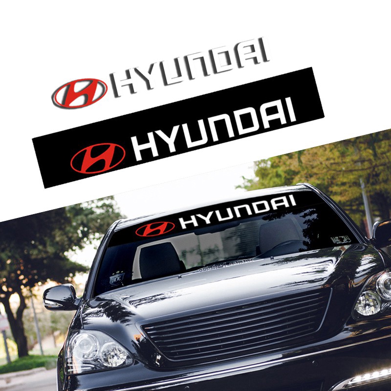 Hyundai Vinyl Car Front Windshield Sticker Modified Reflective Glass ...