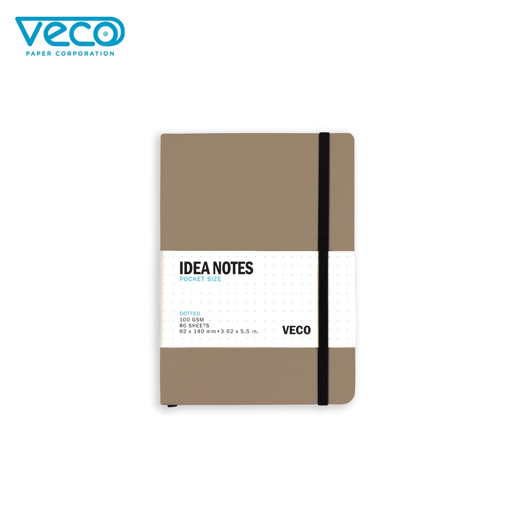 Veco Idea Notes Pocket Size Journal Notebook 3.6x5.5in w/Deluxe Cream ...