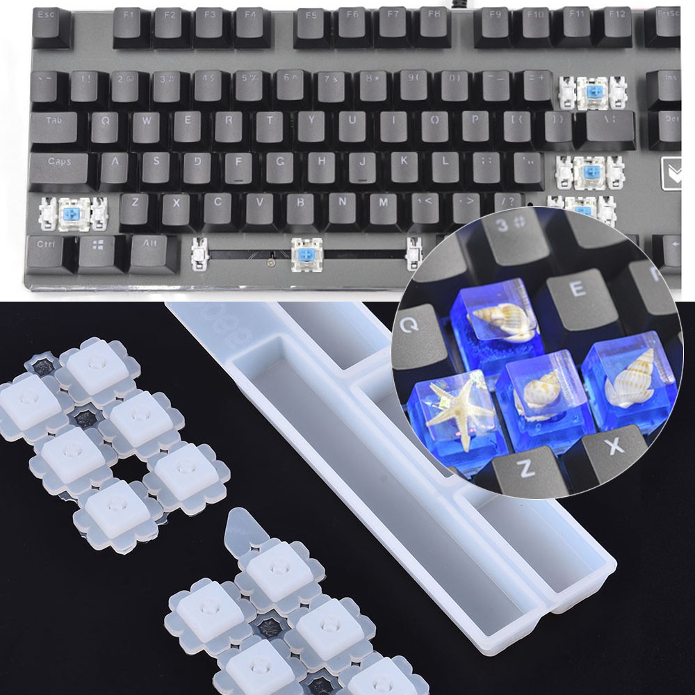 DIY Silicone Keycaps Resin Mold for Mechanical Keyboard Crystal Epoxy ...