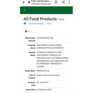 REPROGEN OB Food Supplement for Pregnancy and Lactation VITAMINS AND ...