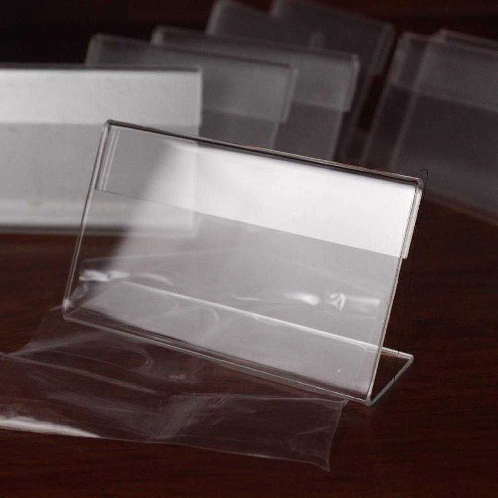 Acrylic L-Shaped A7 Desktop Label Display Stand Transparent Desk Sign ...