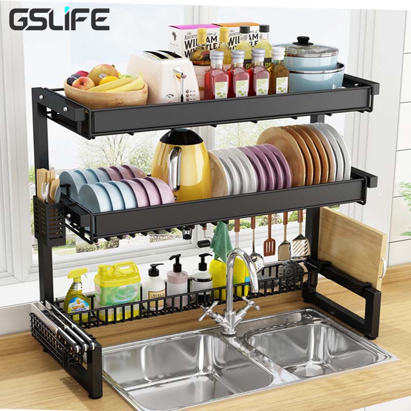 GSlife Dish Rack Organizer Stainless Steel Over Sink Dish Drying Rack ...