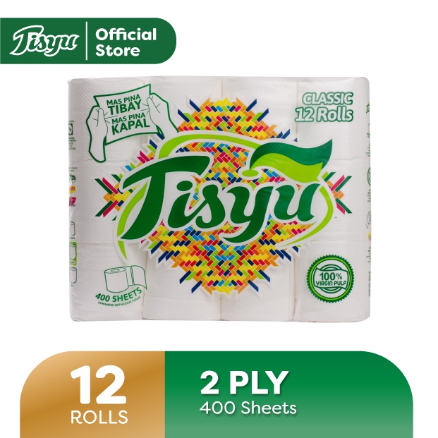 Tisyu Classic 2 Ply Bathroom Tissue (12 Rolls) | Shopee Philippines