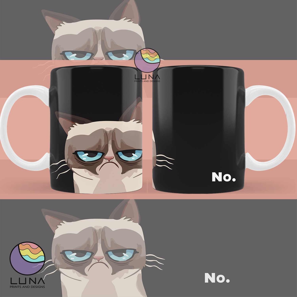 GRUMPY CAT - CARTOONIZED MEME CERAMIC MUG | Shopee Philippines