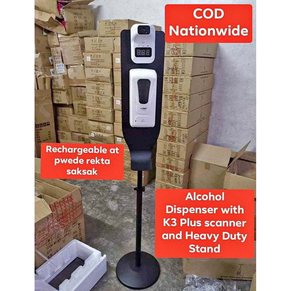 k3 plus thermal scanner with alcohol dispenser heavy duty stand ...
