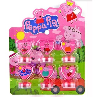 6pcs/set Cartoon Stamp set Cartoon Chop Peppa Pig Chop kids toy Ready ...