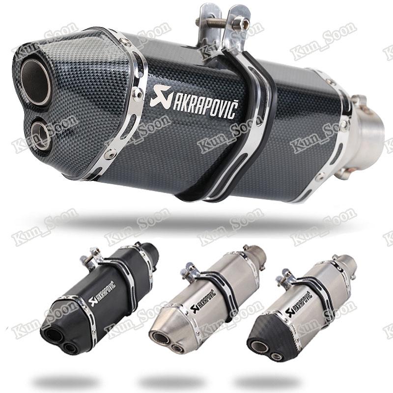 Double Outlet Universal Motorcycle Exhaust Muffler Pipe Moto Silencer