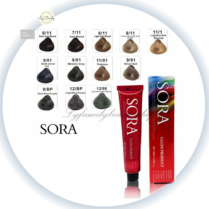 Sora Hair Color Dye Ash Tones 6/11 7/11 8/11 9/11 11/1 8/01 9/01 11/01 ...