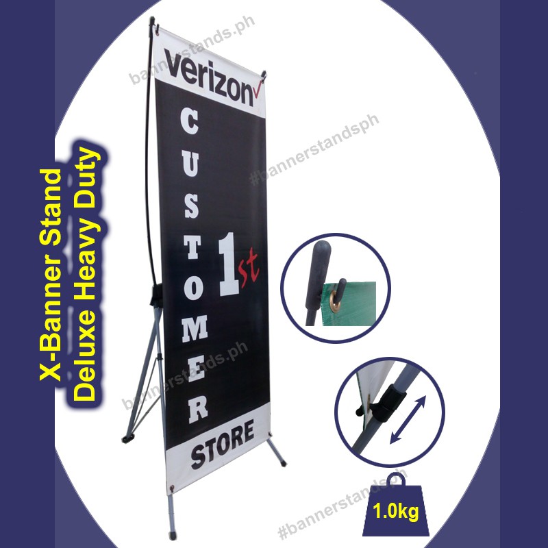 Deluxe Heavy Duty X Banner Stand 2ft x 5ft Tarpaulin Advertising ...