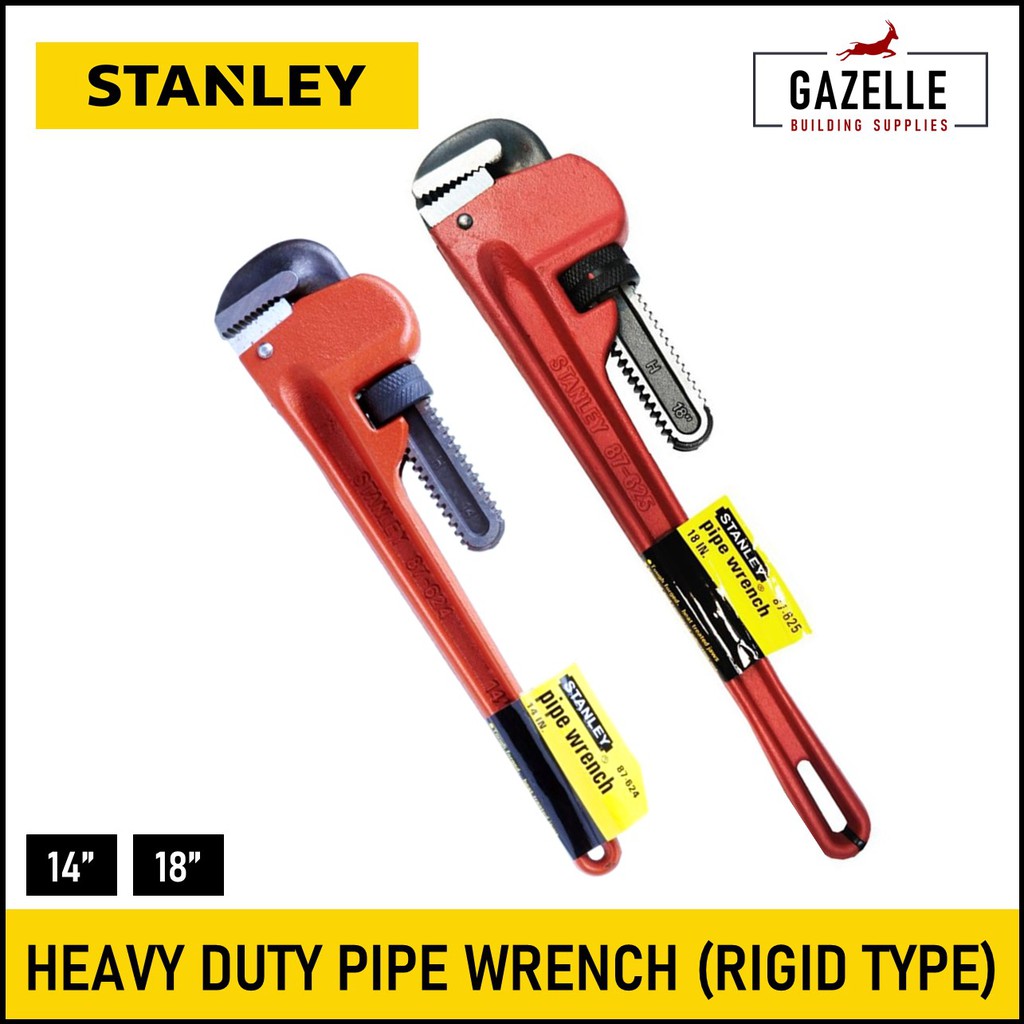Stanley Heavy Duty Pipe Wrench 14" / 18" - 87-624 / 87-625 | Shopee ...