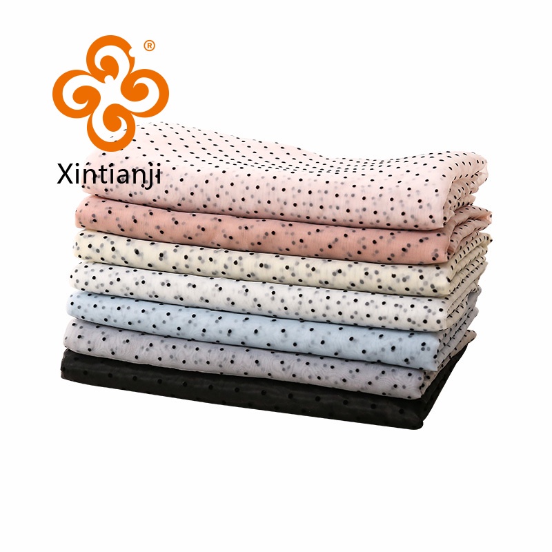 Polka Dot Organza Fabric Flocking Dotted DIY Cloth Organza Tulle Puff ...