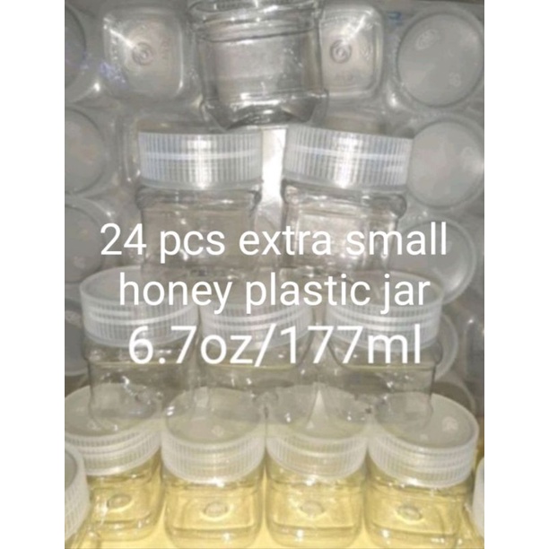 24 pcs Extra Small Honey Plastic Jar with FREE Shrinkable Plastic Seal ...