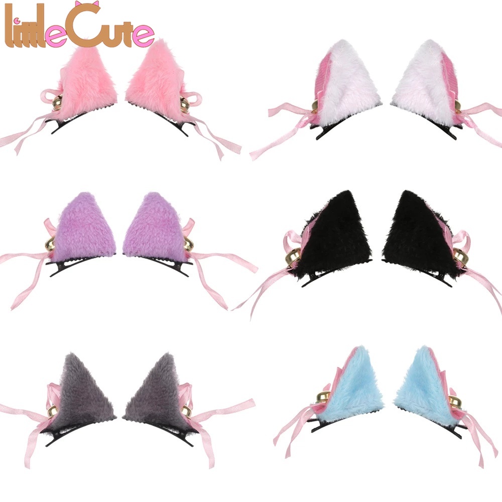 [Hot Sale][Girls Cute Animal Ears Hair Clip] [Women Sweet Fluffy Cat ...