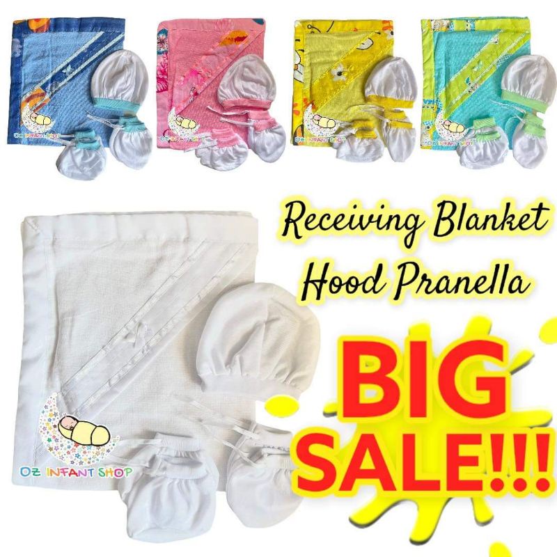 Hood Pranella with Bonnet Set for Newborn Baby (Receiving Blanket ...
