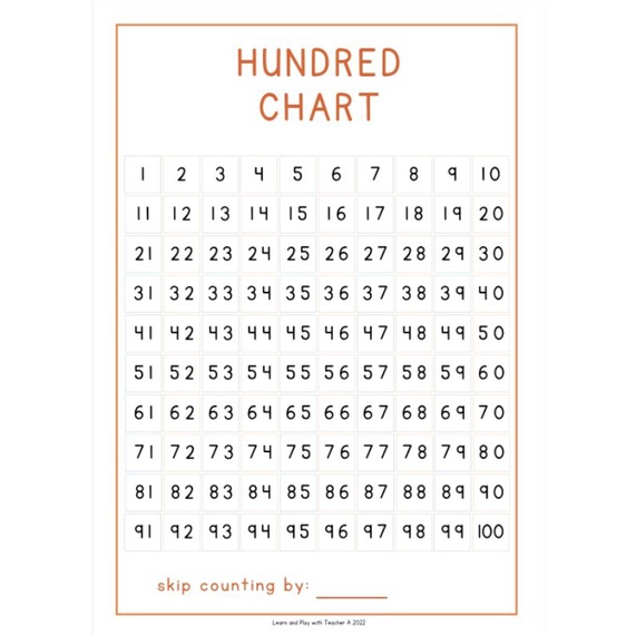 Laminated Hundred Chart | Shopee Philippines