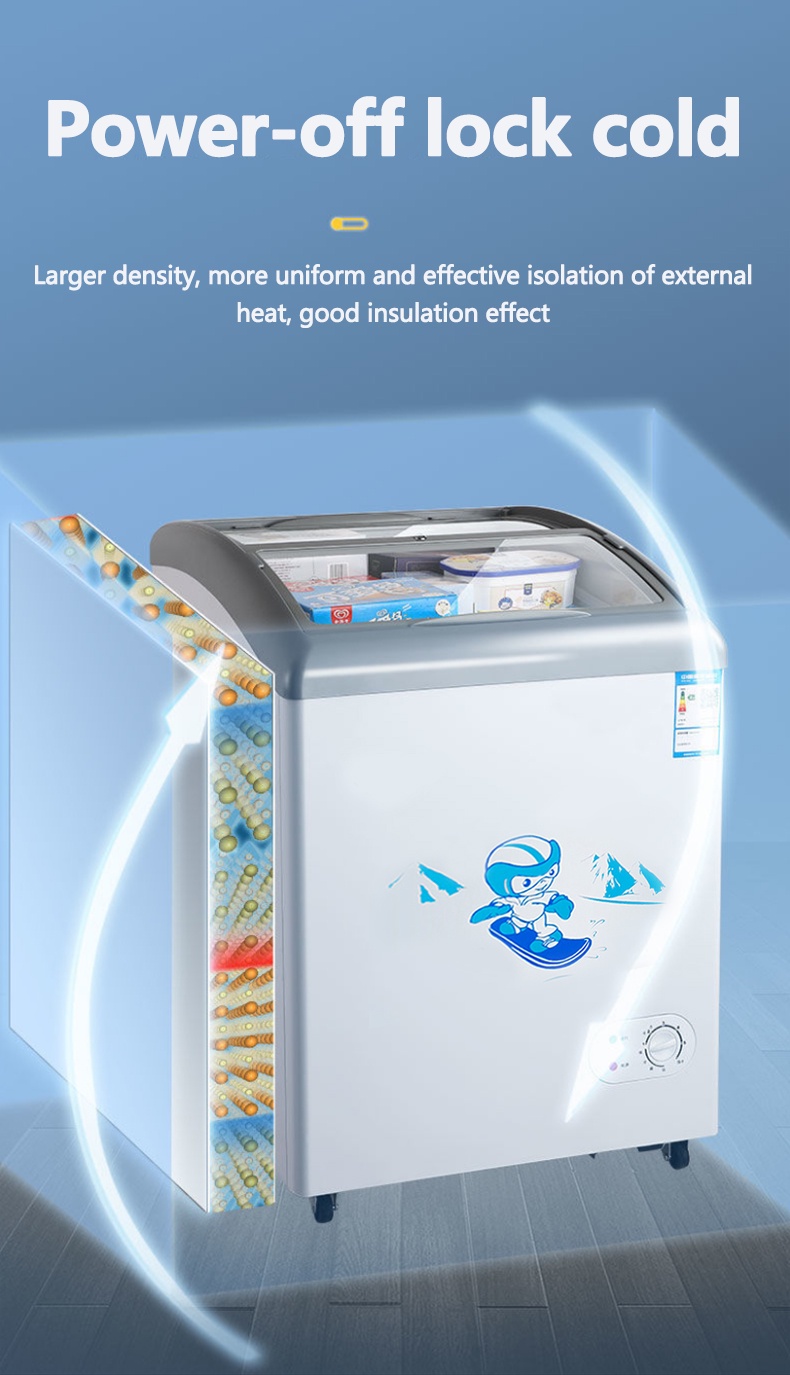 HAILANG 148L Freezer Ice Cream Cabinet Display Freezer Horizontal ...