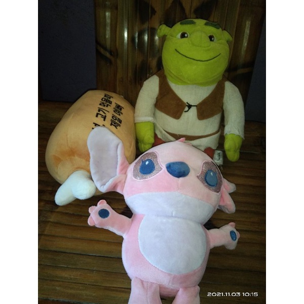 Shrek and stitch Bundle Character Stufftoys | Shopee Philippines