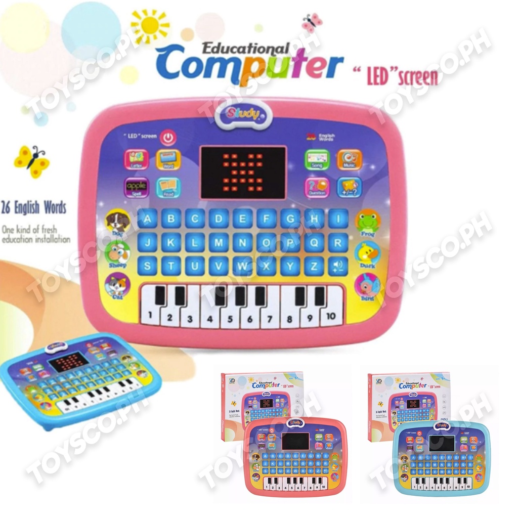 Children Educational Laptop w/ LED Computer Screen Toy Tablet Children ...