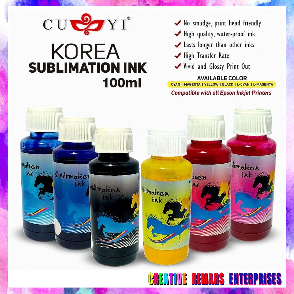 CUYI Korean Sublimation Ink 100ml for Epson Modified Printer for ...