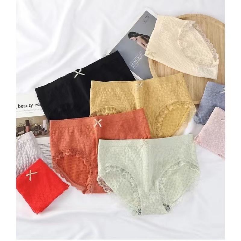 COD Plus Size Seamless Cherish Panty Antibacterial Panties Cheries Panty Bubble Mid-wais panties ...