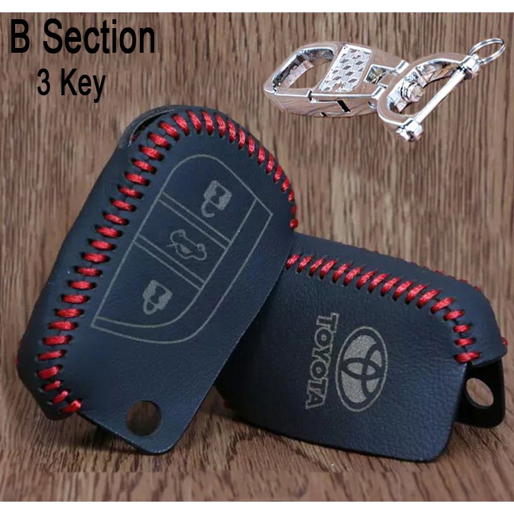 Luxury Leather Car Key Cover Keychain Case For Toyota New Fortuner ...