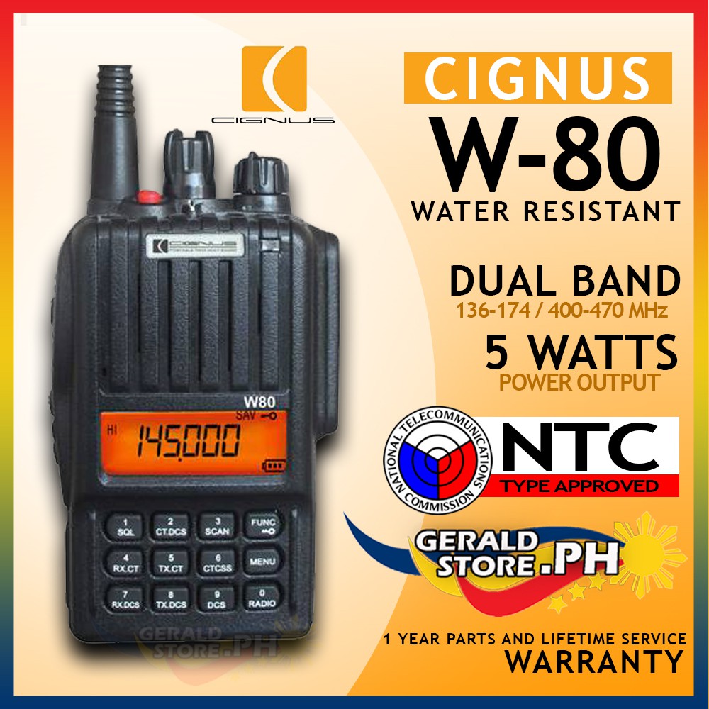 Cignus W80 Dual Band Water Resistant Two Way Radio | Shopee Philippines