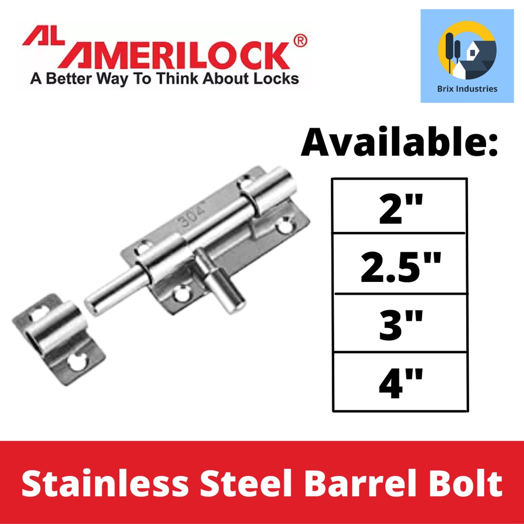 Amerilock Stainless Steel Barrel Bolt 2" 2.5" 3" or 4" Easy DIY ...