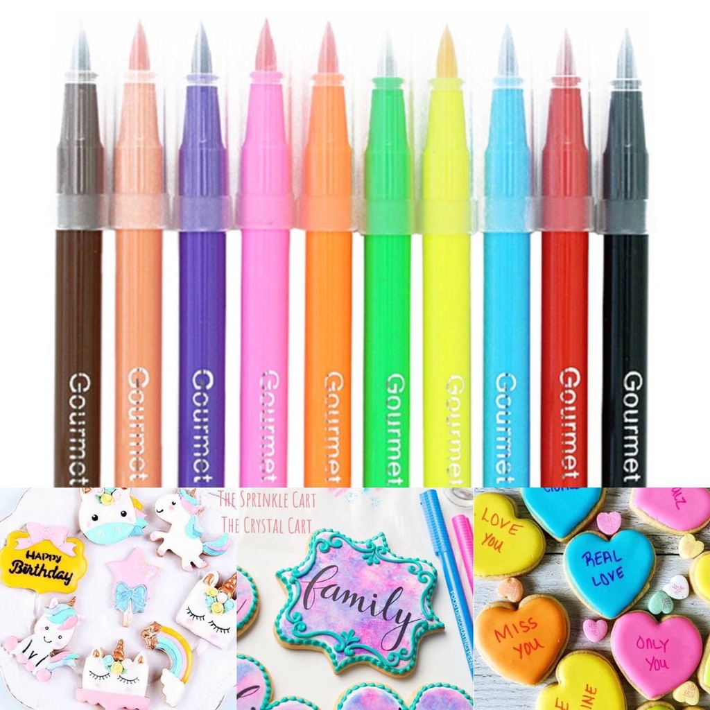 Edible Pigment Writing Brush Pen Color Marker for Drawing Fondant Cake ...